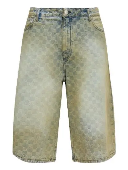 MISBHV Check Pattern Denim Culottes - Nude