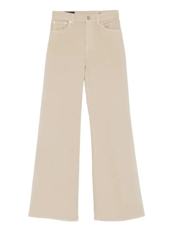 DONDUP Wide Leg Belt Loop Jeans - Beige