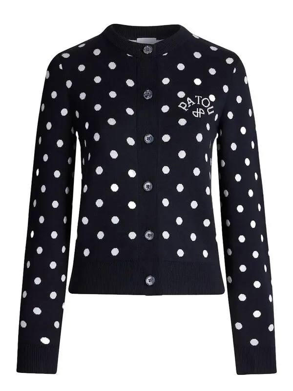 PATOU Polka-dot Logo Cardigan - Black