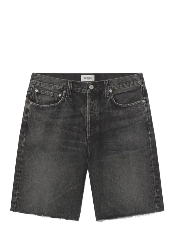 AGOLDE Anson Frayed Denim Shorts - Clip