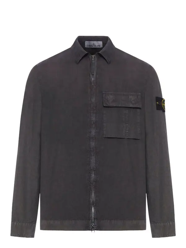 Stone Island Zip Overshirt Jacket - Charcoal