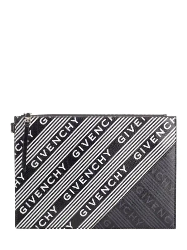 Givenchy Medium Logo Striped Handbag - Black