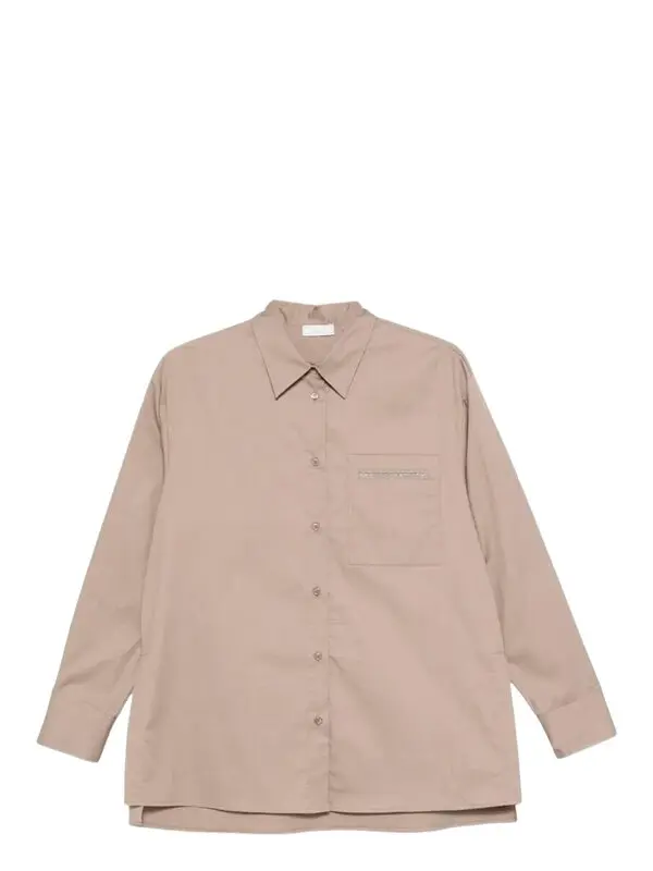 Peserico Long Sleeve Shirt With Patch Pocket - Nude