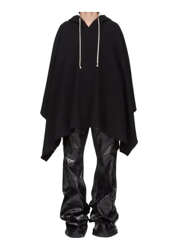 Rick Owens Asymmetrical Hem Poncho - Black