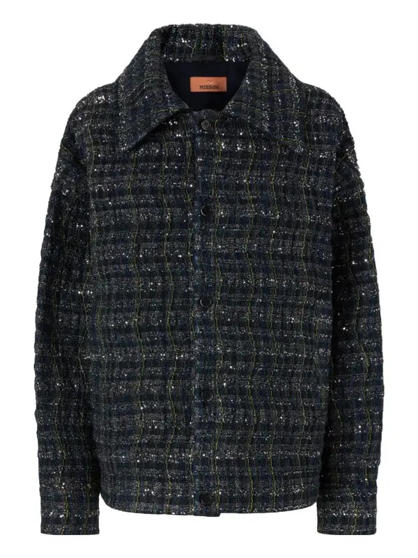 Missoni Wave Check Patterned Overshirt - Blue