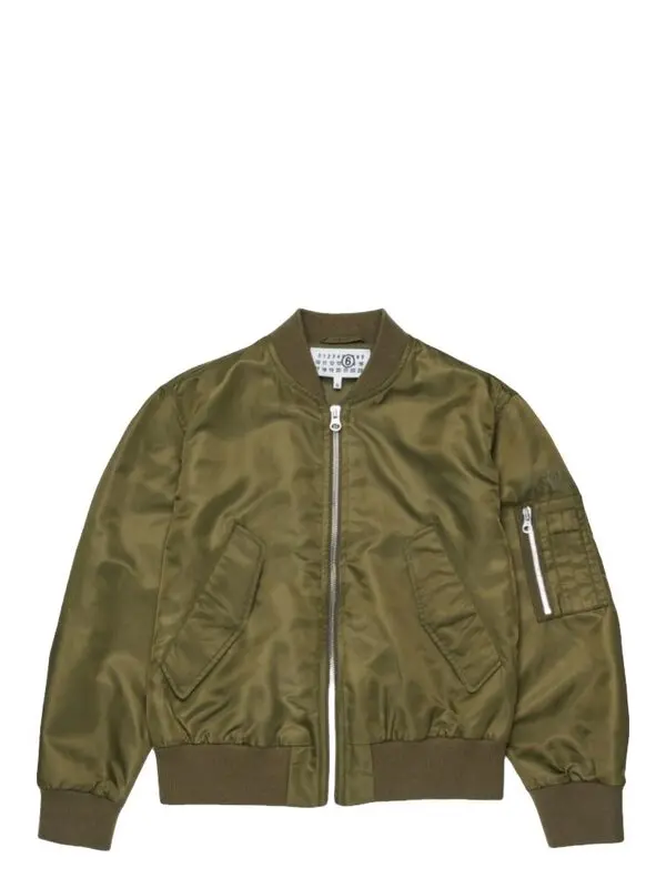 MAISON MARGIELA Long-sleeved Zip-up Bomber Jacket - Green