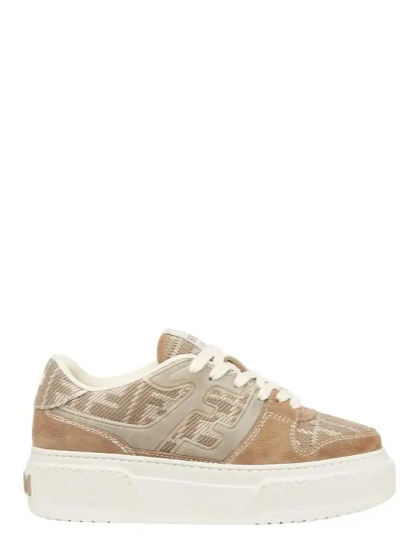 Fendi Match Lace-up Sneakers - Light Brown