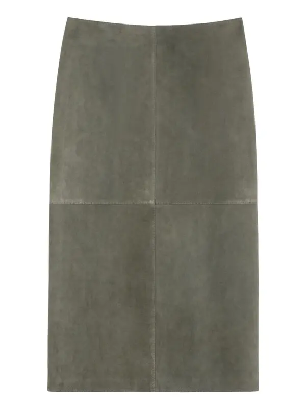 Max Mara Suede Slit Skirt - Kaki