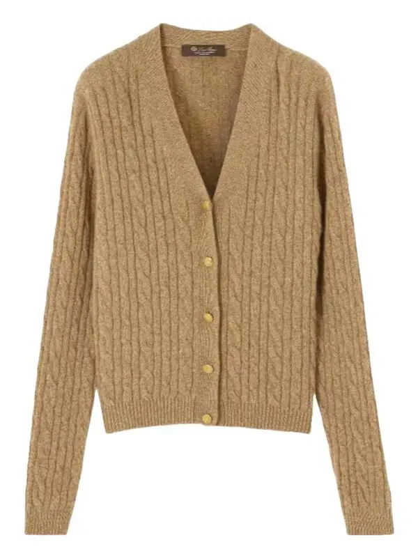 Loro Piana Long-sleeved Cashmere Knitted Cardigan - Brown