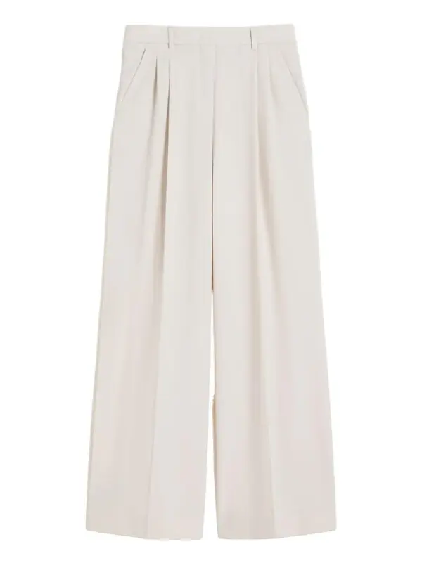 Max Mara High-waisted Wide-leg Wool-blend Trousers - Ivory