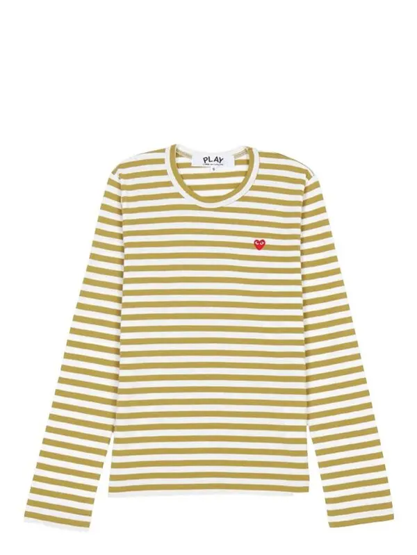 Comme Des Garçons Long Sleeve Striped T-shirt - White