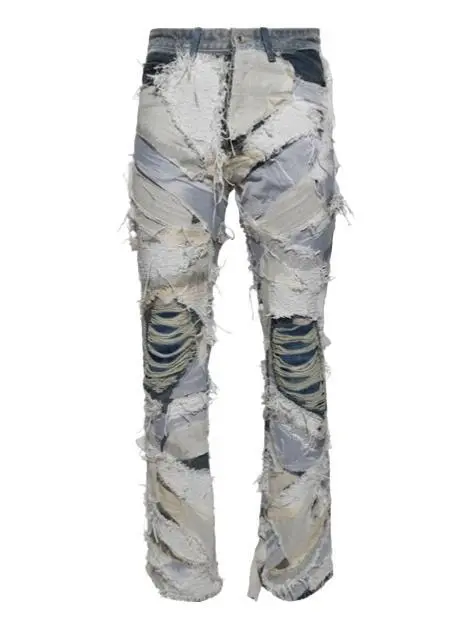 WHO DECIDES WAR Beach Sand Patchwork Jeans - Cloud