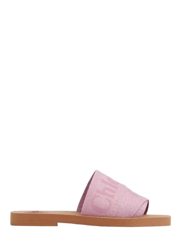 Chloé Woody Flat Slides - Pink