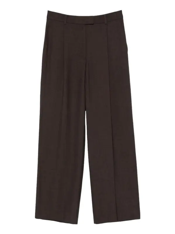 LOW CLASSIC Straight Leg Belted Trousers - Black