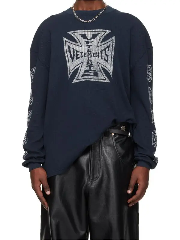 Vetements Crew Neck Long-sleeved T-shirt - Medium Blue
