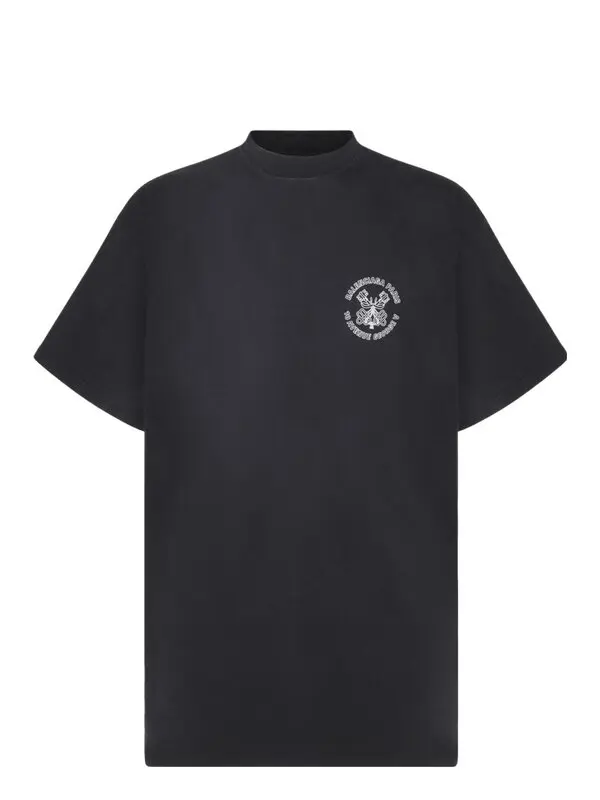 Balenciaga Logo Printed Crewneck T-shirt - No