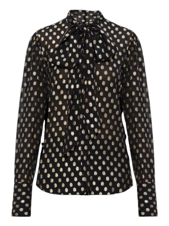 Dsquared2 Graphic Printed Tie-neck Shirt - Black