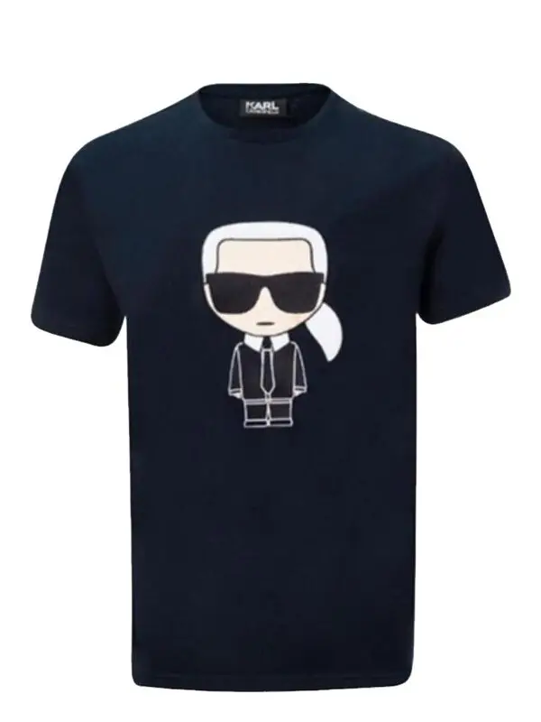 Karl Lagerfeld Navy Blue Logo T-shirt - Black