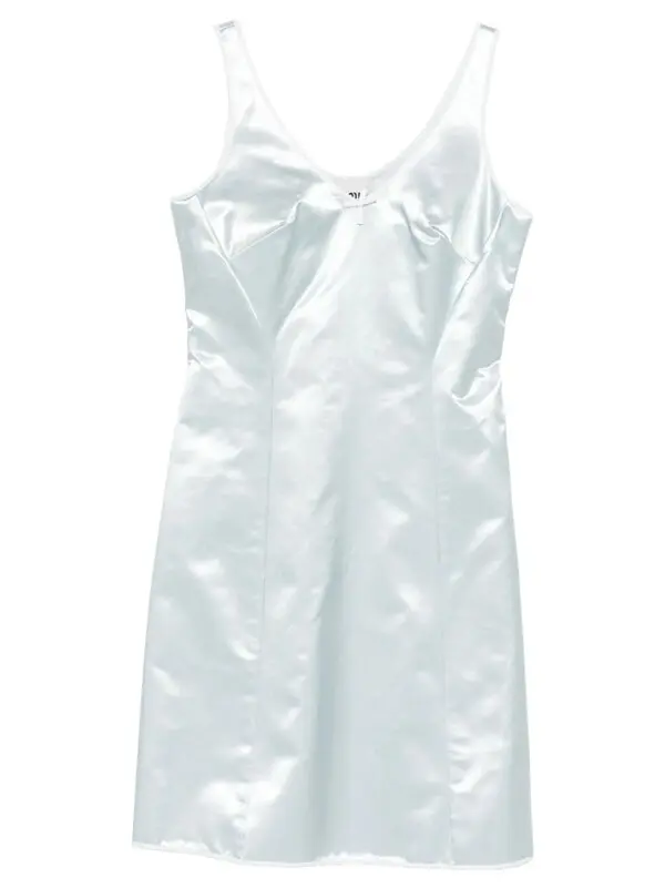 Miu Miu Sleeveless V-neck Mini Dress - White