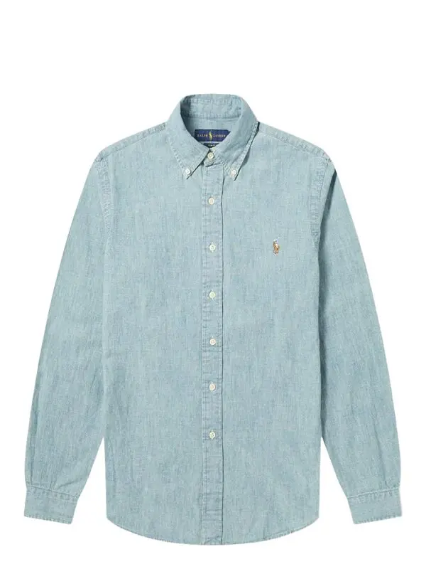 Polo Ralph Lauren Pony Embroidered Buttoned Shirt - Blue