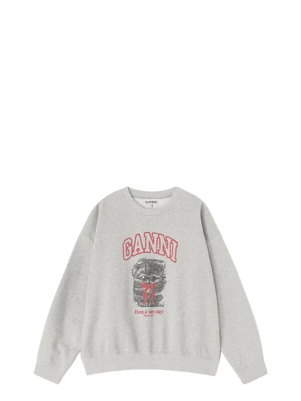 GANNI Kitty Sweatshirt - Grey