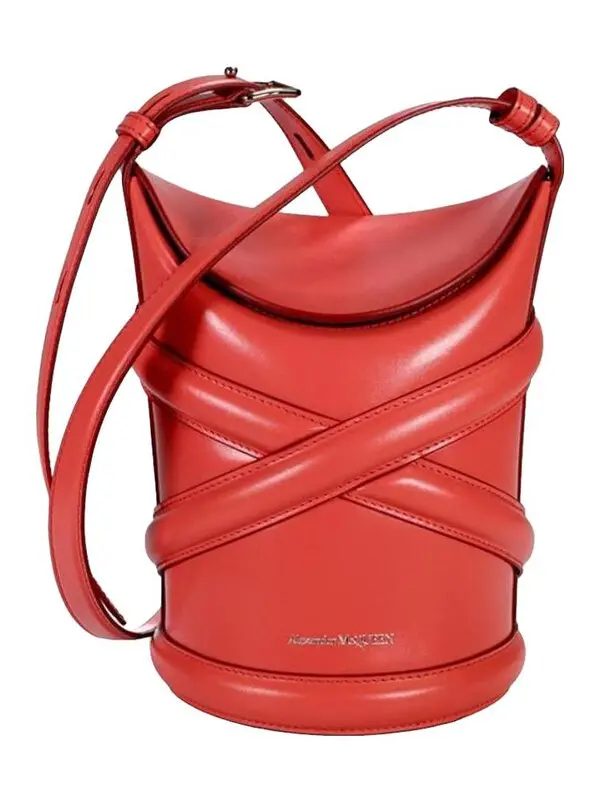 Alexander McQueen The Curve Bucket Shoulder Bag - Red
