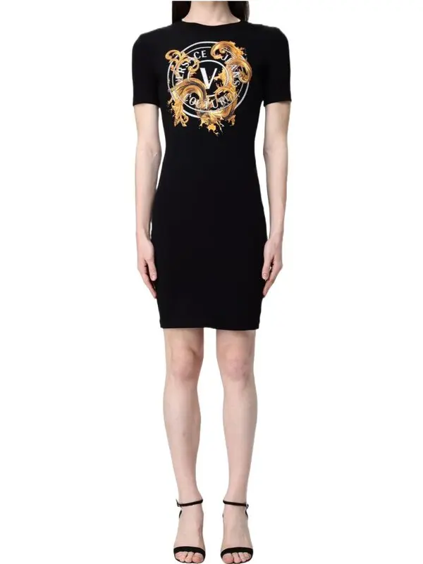 Versace Baroque Logo Dress - Black