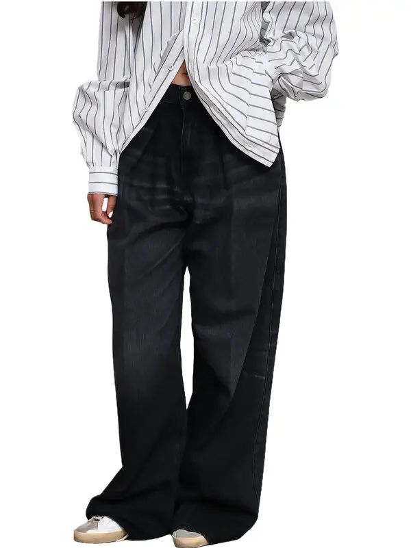 HAIKURE Candy Pleated Jeans - Black