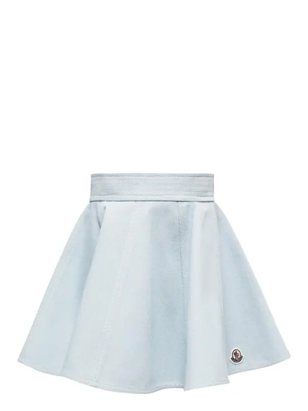 Moncler Flared Denim Mini Skirt - Light Blue