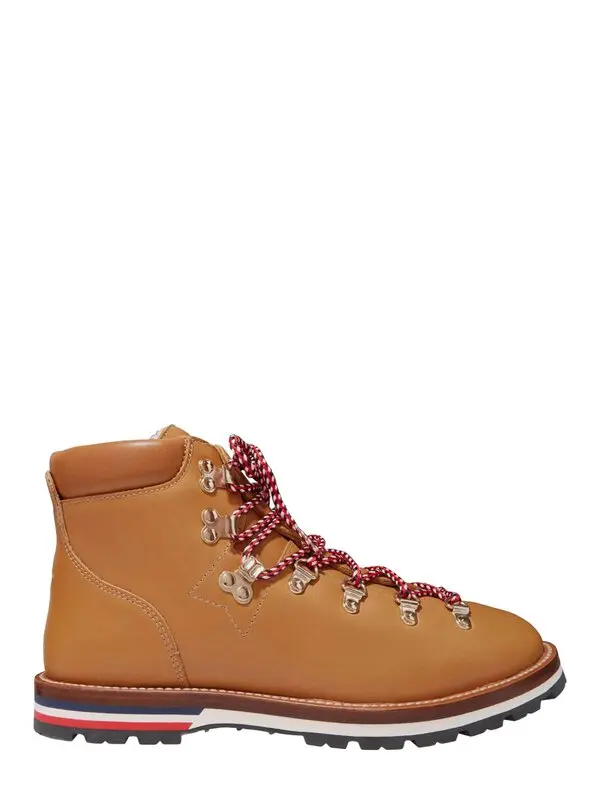 Moncler Blanche Shearling-lined Leather Ankle Boots - Tan