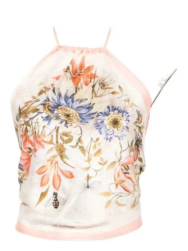 Etro Floral Halterneck Top - White