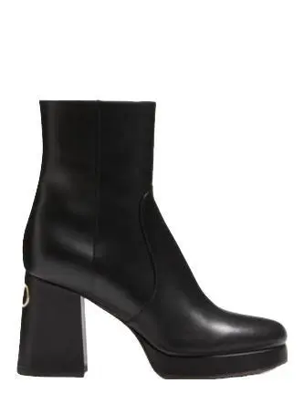 Valentino Garavani Fawcette Platform Ankle Boot In Calfskin - Black