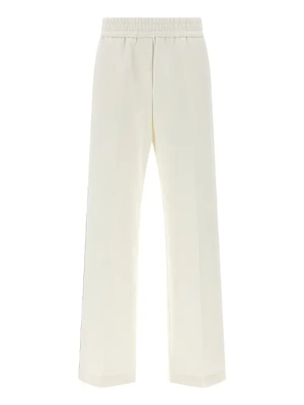 Peserico Straight-leg Pants With Metallic Detail - White