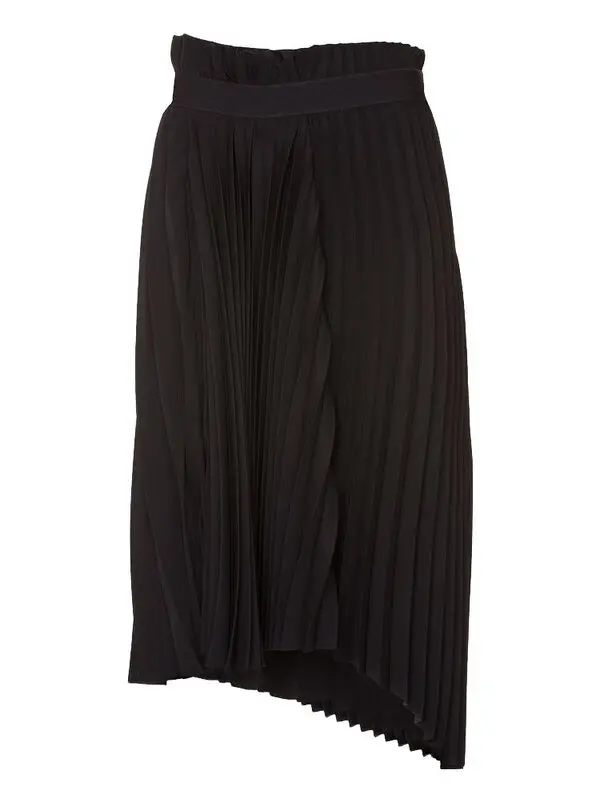 Balenciaga Pleated Skirt With Belted Waist - Black