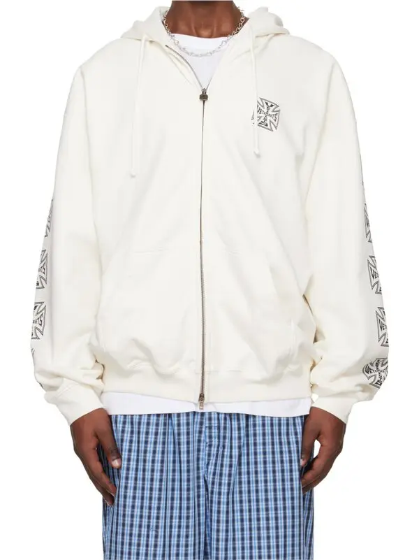 Vetements Logo Zip-up Hoodie - Vanilla