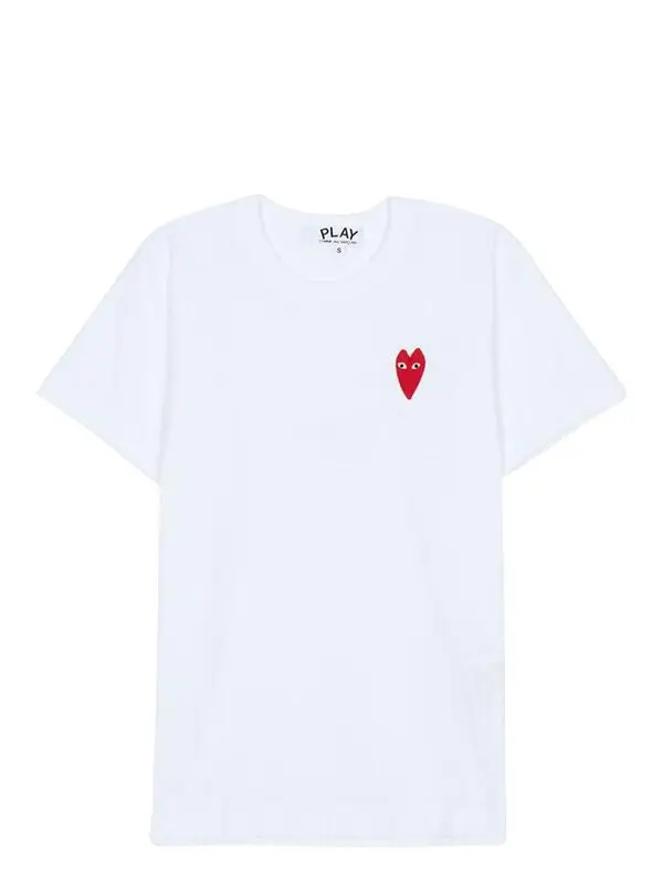 Comme Des Garçons Heart Emblem Crewneck T-shirt - White