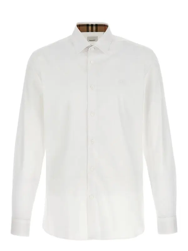 Burberry Long-sleeved Curved Hem Shirt - No