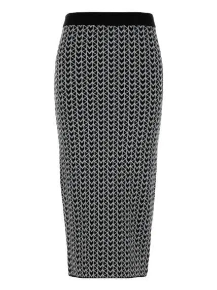 Michael Kors Jacquard Midi Skirt - Black
