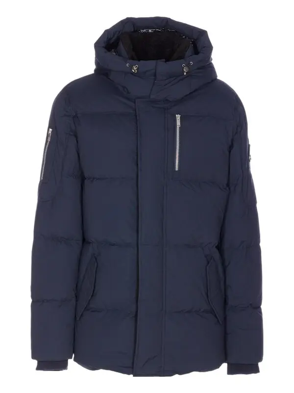 Moose Knuckles Everest 3q Puffer Hooded Jacket - Navy Blue