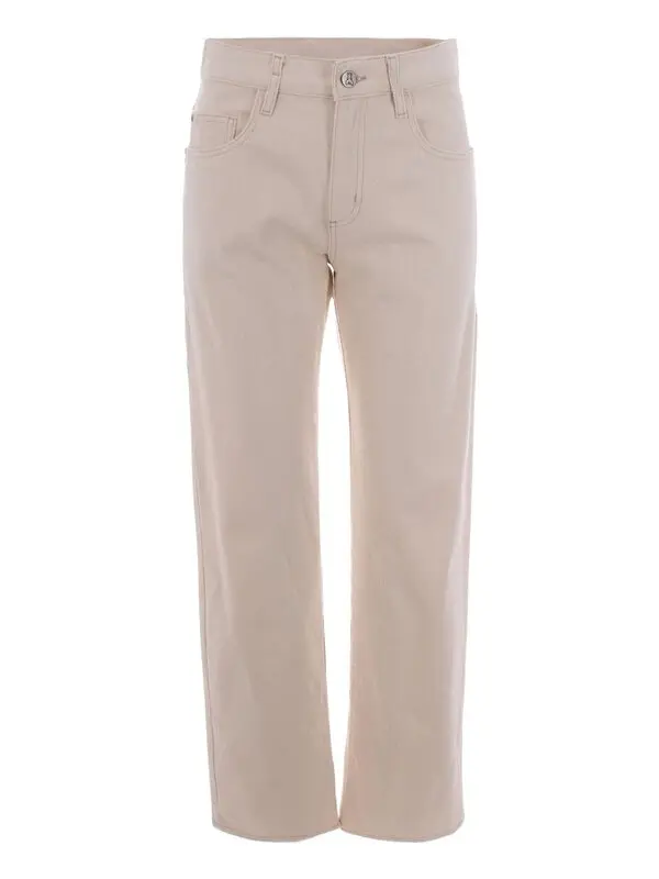 Patrizia Pepe Logo-button Straight-leg Jeans - Nude