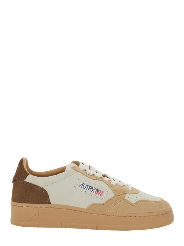 AUTRY Medalist Low Tricolor Sneakers - Beige