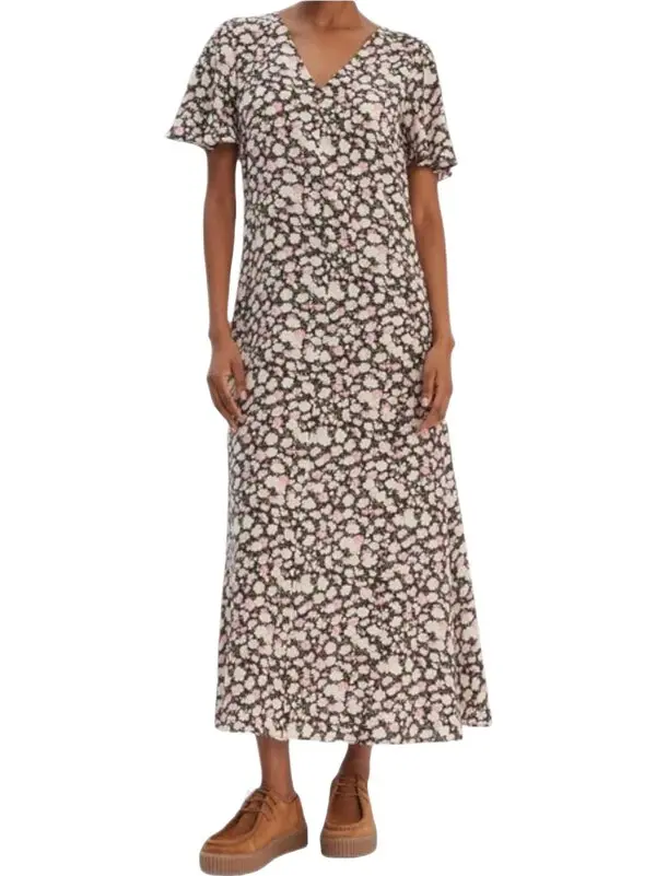 Max Mara Short-sleeved V-neck Dress - Nude