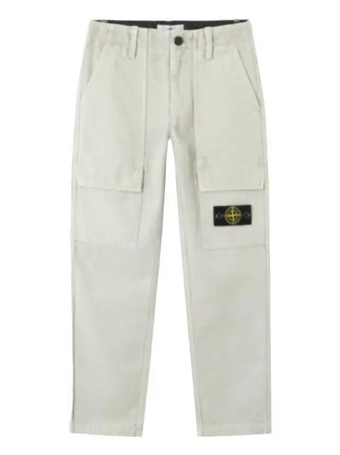 Stone Island Cargo Trousers With Snap Flap Pockets - Pearl Grey