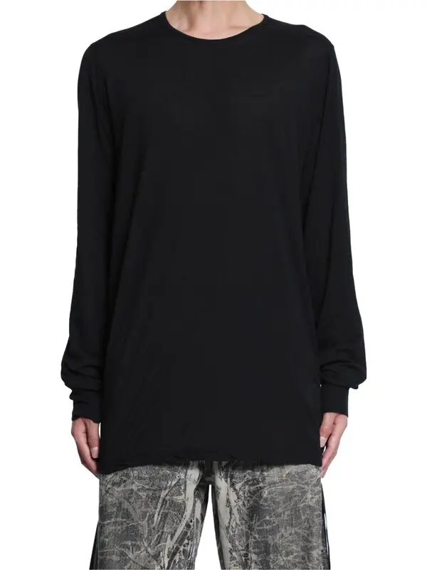 Rick Owens Long Sleeved Crewneck T-shirt - Black