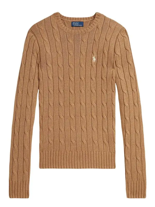 Polo Ralph Lauren Cable Knit Crewneck Sweater - Brown