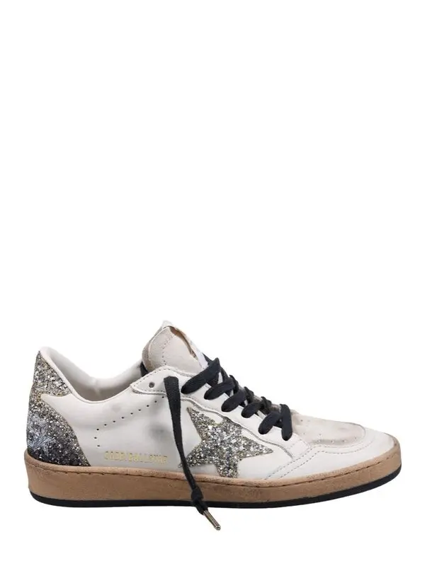 GOLDEN GOOSE Ballstar Glittered Sneakers - White
