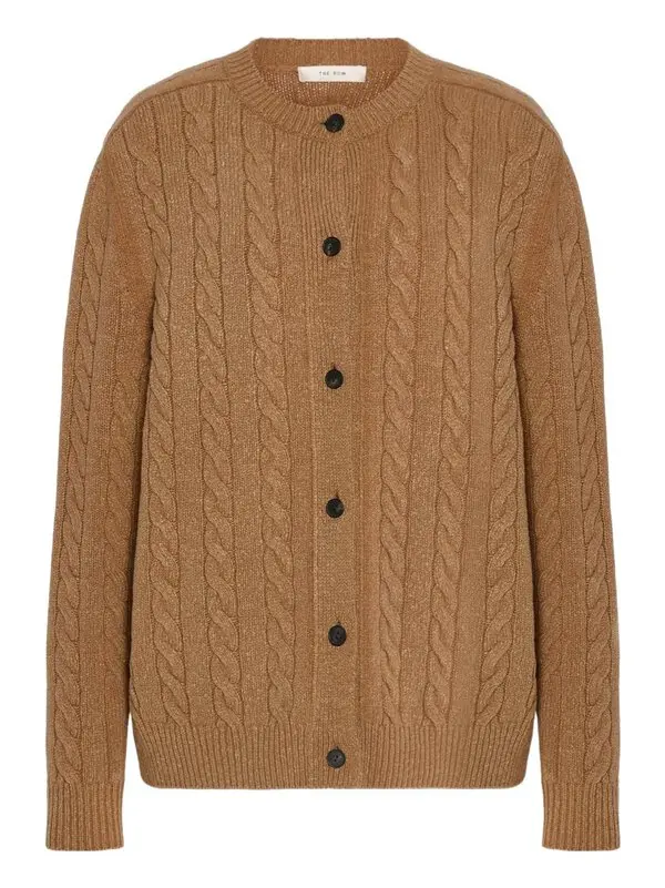 THE ROW Cable Knit Cardigan - Brown