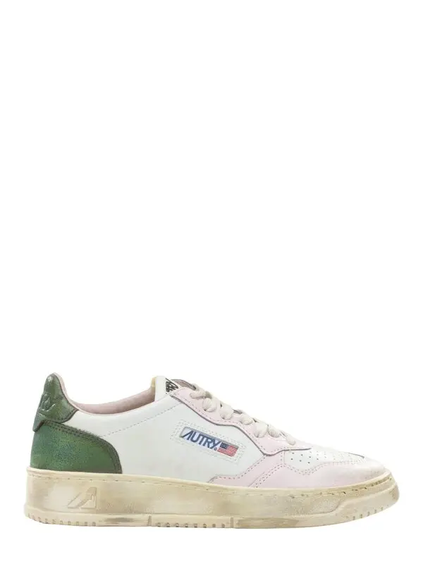 AUTRY Round Toe Lace Up Sneakers - Nude