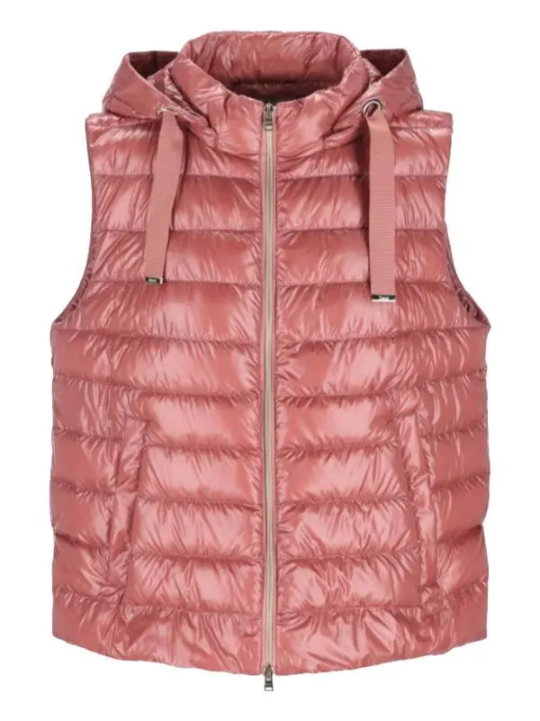 Herno Hooded Zip-up Gilet - Pink