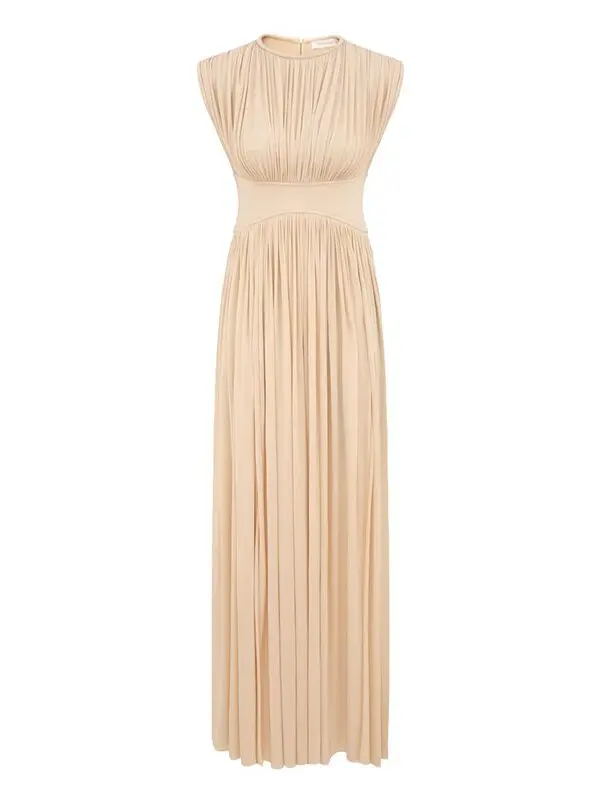 Zimmermann Pleated Sleeveless Midi Dress - Cream